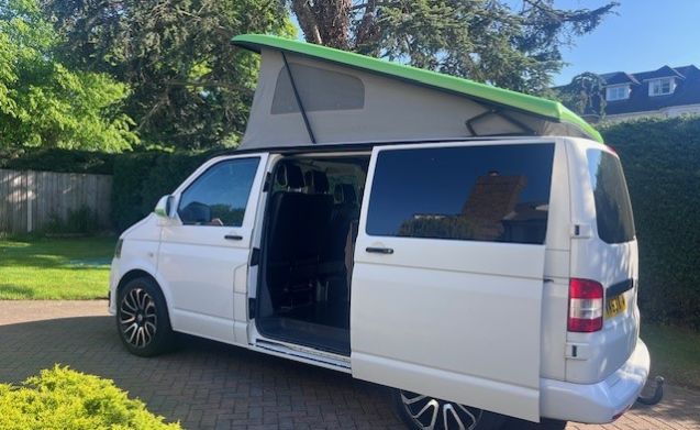 The Green Machine – Volkswagen T5 - Sleeps 4, fab fun! from £78.00 p.d ...