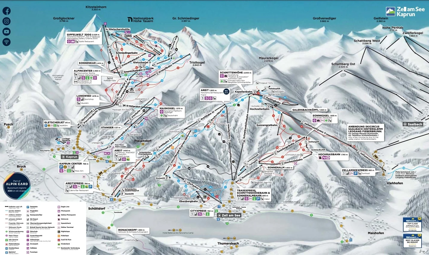 Zell am See Ski Resort Piste Map (Free Download) - WeSki