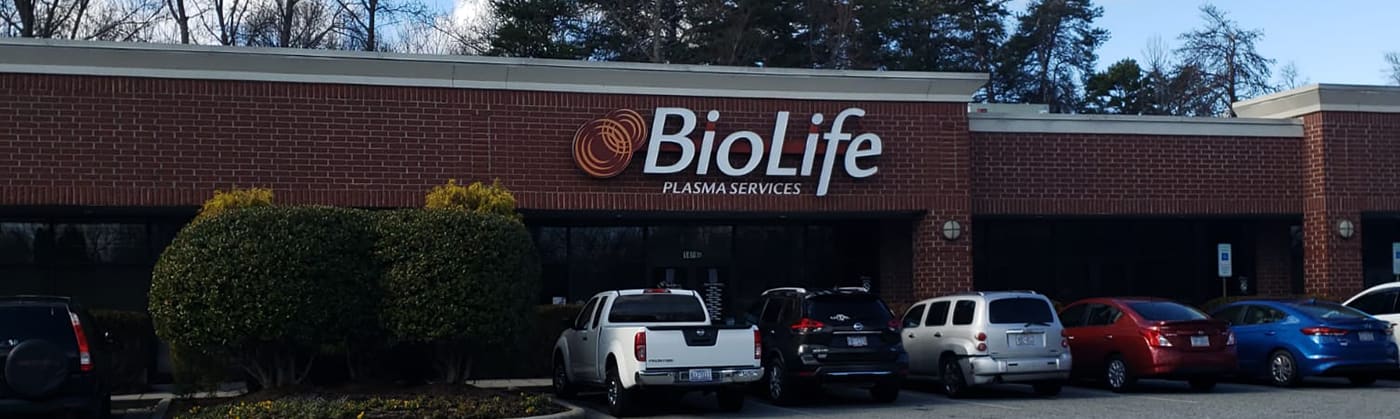Front entrance of BioLife Plasma Services plasma donation center in ...