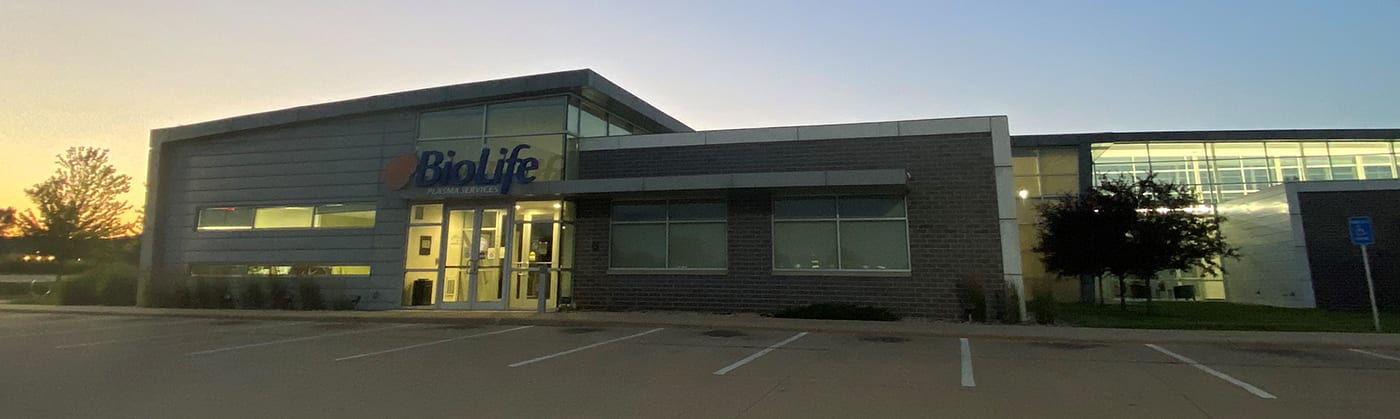 Sunset view of BioLife Plasma Services plasma donation center in ...