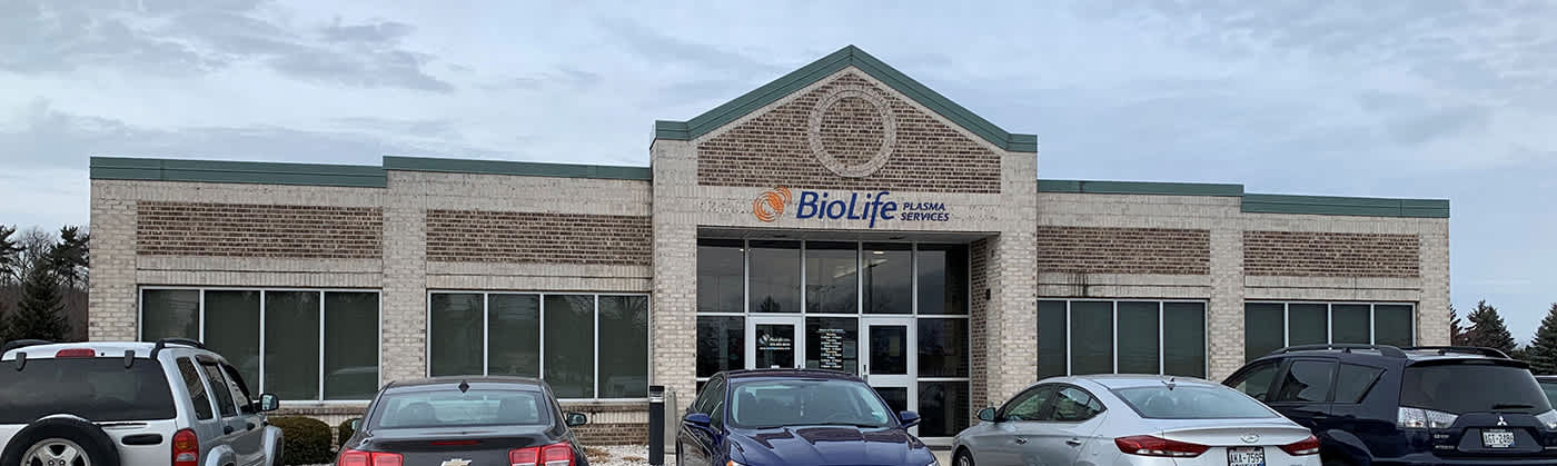 Front entrance of BioLife Plasma Services plasma donation center in ...
