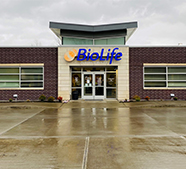 Front entrance of BioLife Plasma Services plasma donation center in ...