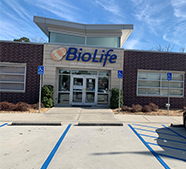 Front entrance of BioLife Plasma Services plasma donation center in ...
