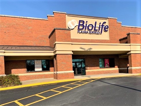 Front entrance of BioLife Plasma Services plasma donation center in ...