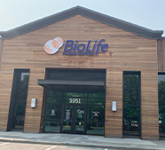 Standard BioLife Plasma Services sign and plasma donation center.