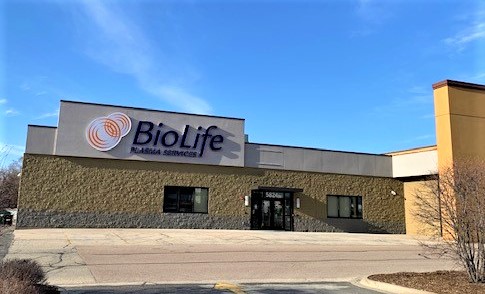 BioLife Plasma Services plasma donation center in Rockford, Illinois.