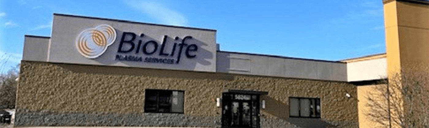 BioLife Plasma Services plasma donation center in Rockford, Illinois.