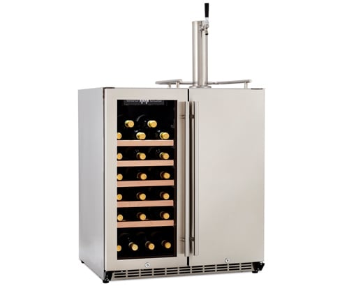 Wine Enthusiast Concierge 30” Wine Cooler and Single Tap Kegerator