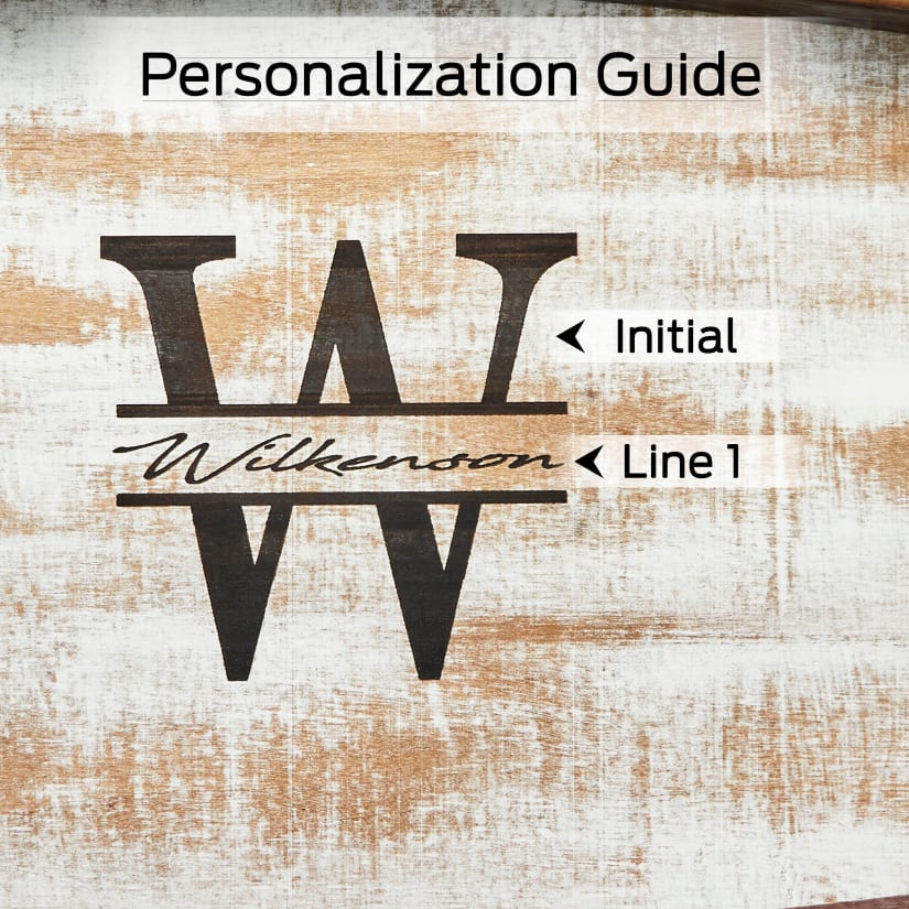 Personalized Whitewashed Barrel Head Serving Tray