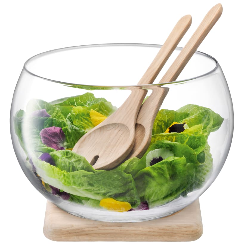 Serve Salad Set and Oak Base