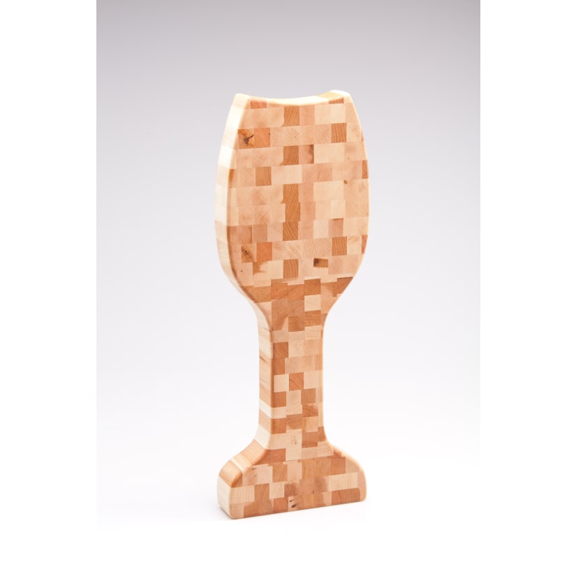 Wine Glass Shaped Butcher Block
