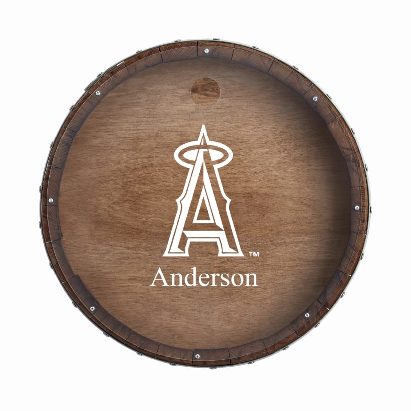 Personalized MLB Reclaimed 4-inch Deep Wine Barrel Head Cork Catcher ...