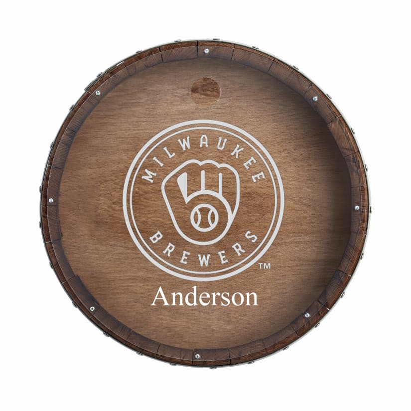 Personalized MLB Reclaimed 4-inch Deep Wine Barrel Head Cork Catcher ...