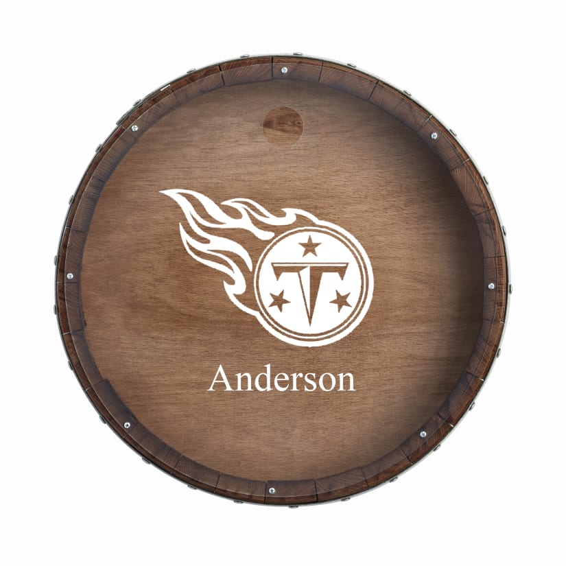 Personalized NFL Reclaimed 4-inch Deep Wine Barrel Head Cork Catcher ...