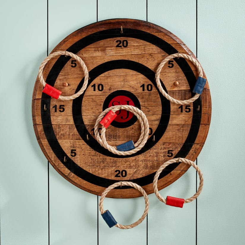 Reclaimed Barrelhead Ring Toss Dart Set