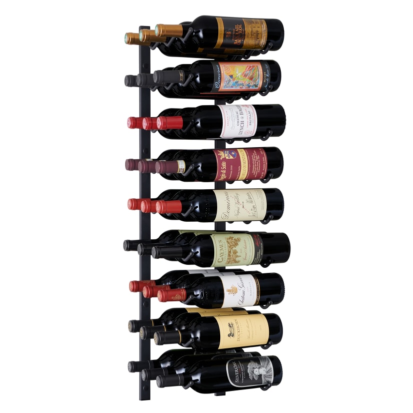 N'FINITY Wall Mounted 27 Bottle Metal Wine Rack - 3 Ft. Triple Deep