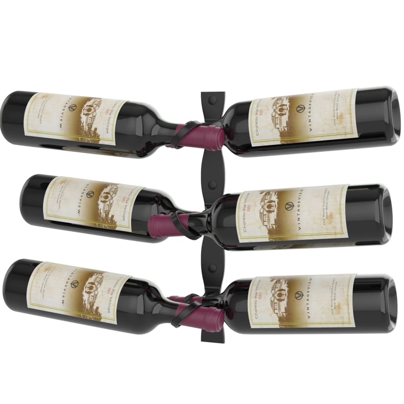 VintageView R Series Dual Helix Wall Mounted Wine Rack (Six Bottle)