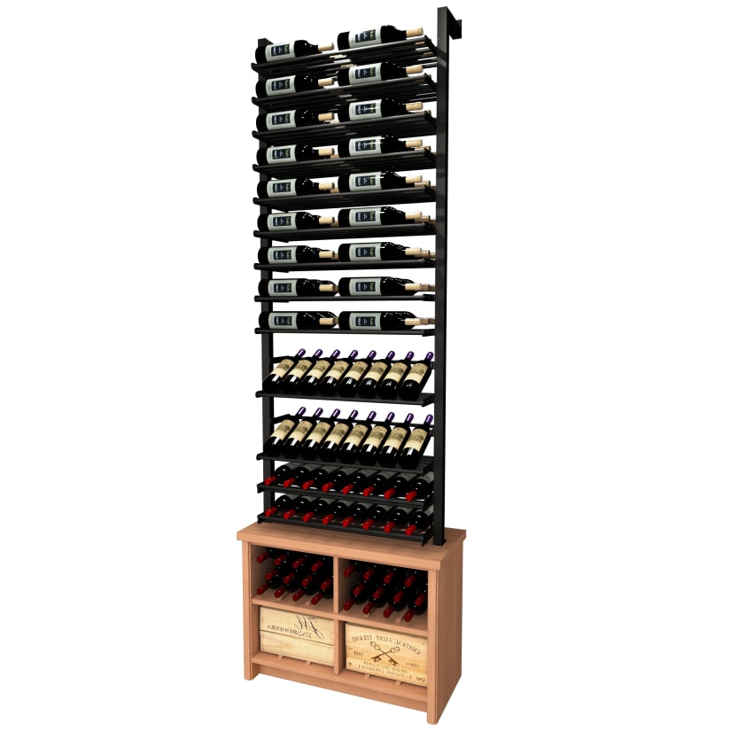 SOMM 2-Pole Parallel Shelf with Two Display Rows and Base Bin Cabinet