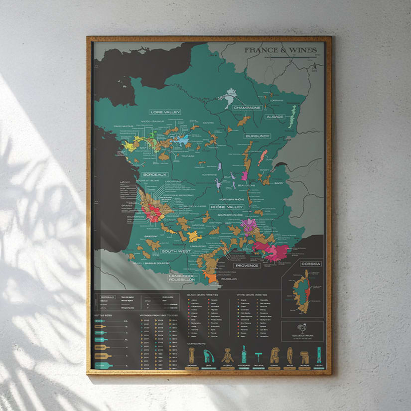 Scratch-Off Wine Map - France Edition