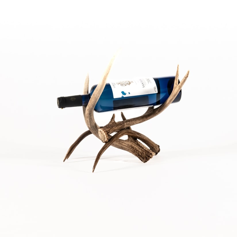 Natural Shed Mule Deer Antler Wine Bottle Rack