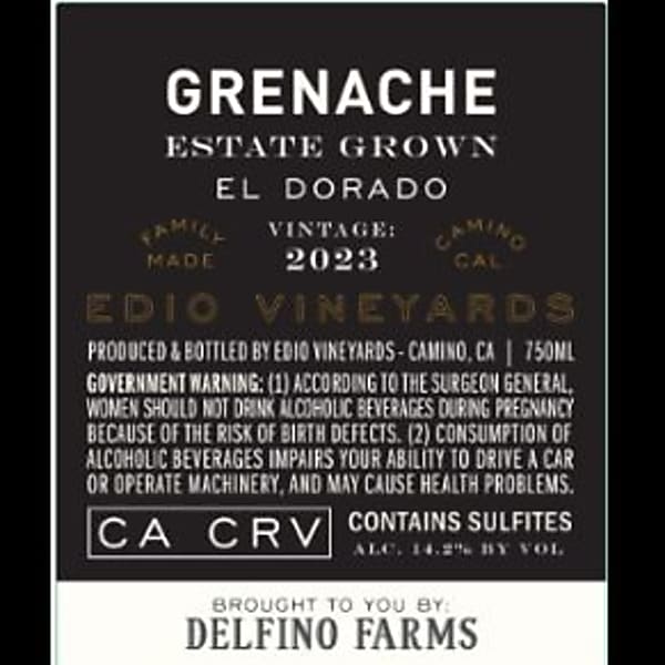 Edio 2020 Estate Blend Grenache (El Dorado) Rating and Review | Wine ...