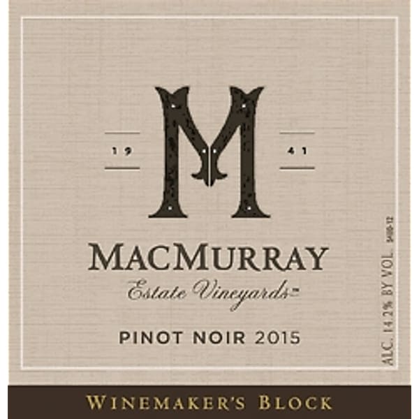 MacMurray Estate Vineyards 2016 Reserve Pinot Noir (Russian River ...