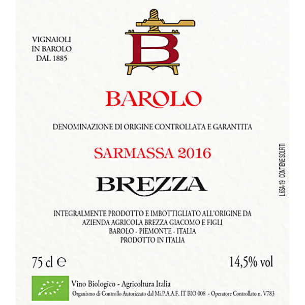 Brezza 2021 Sarmassa Nebbiolo (Barolo) Rating and Review | Wine Enthusiast