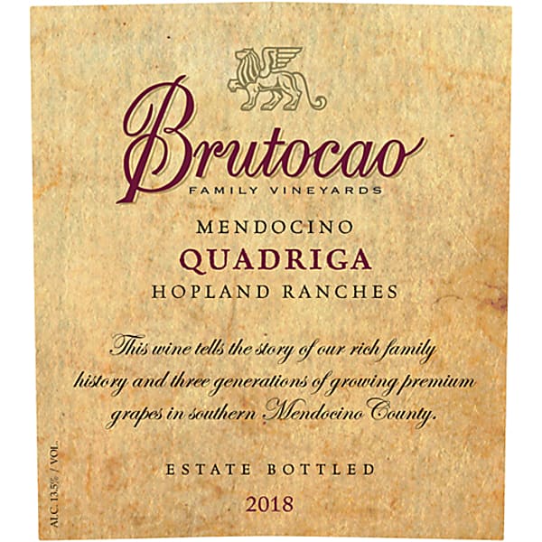 Brutocao 2018 Quadriga Hopland Ranches Estate Bottled Red (Mendocino ...