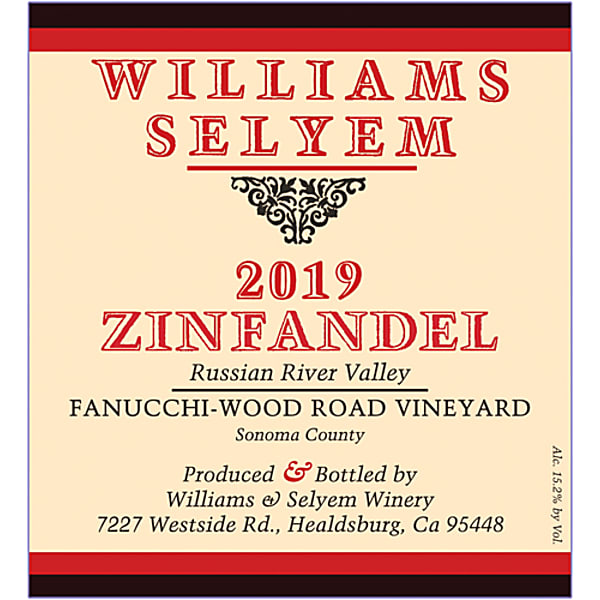 Williams Selyem 2019 Fanucchi-Wood Road Vineyard Zinfandel (Russian ...