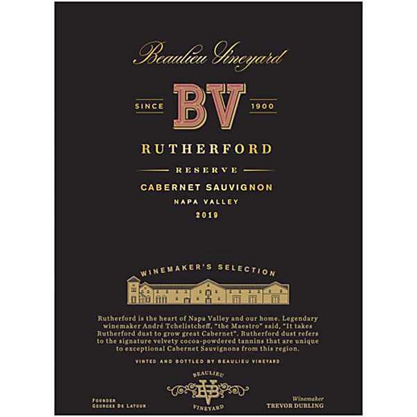 Beaulieu Vineyard 2019 Reserve Cabernet Sauvignon (Rutherford) Rating ...