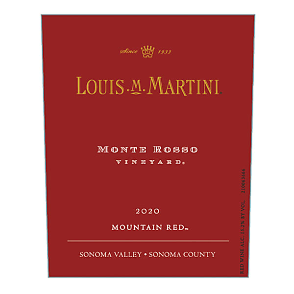 Louis M. Martini 2020 Monte Rosso Vineyard Mountain Red (Sonoma Valley ...