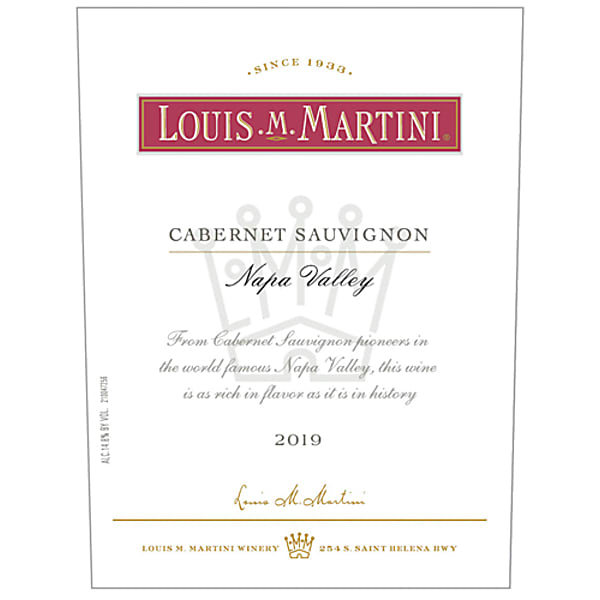 Louis M. Martini 2019 Cabernet Sauvignon (Napa Valley) Rating and ...