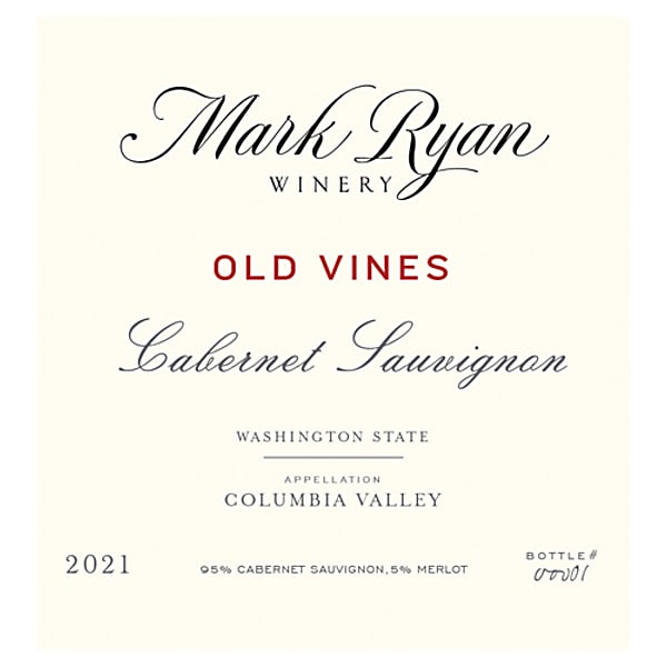 Mark Ryan 2021 Old Vines Cabernet Sauvignon (Columbia Valley (WA ...