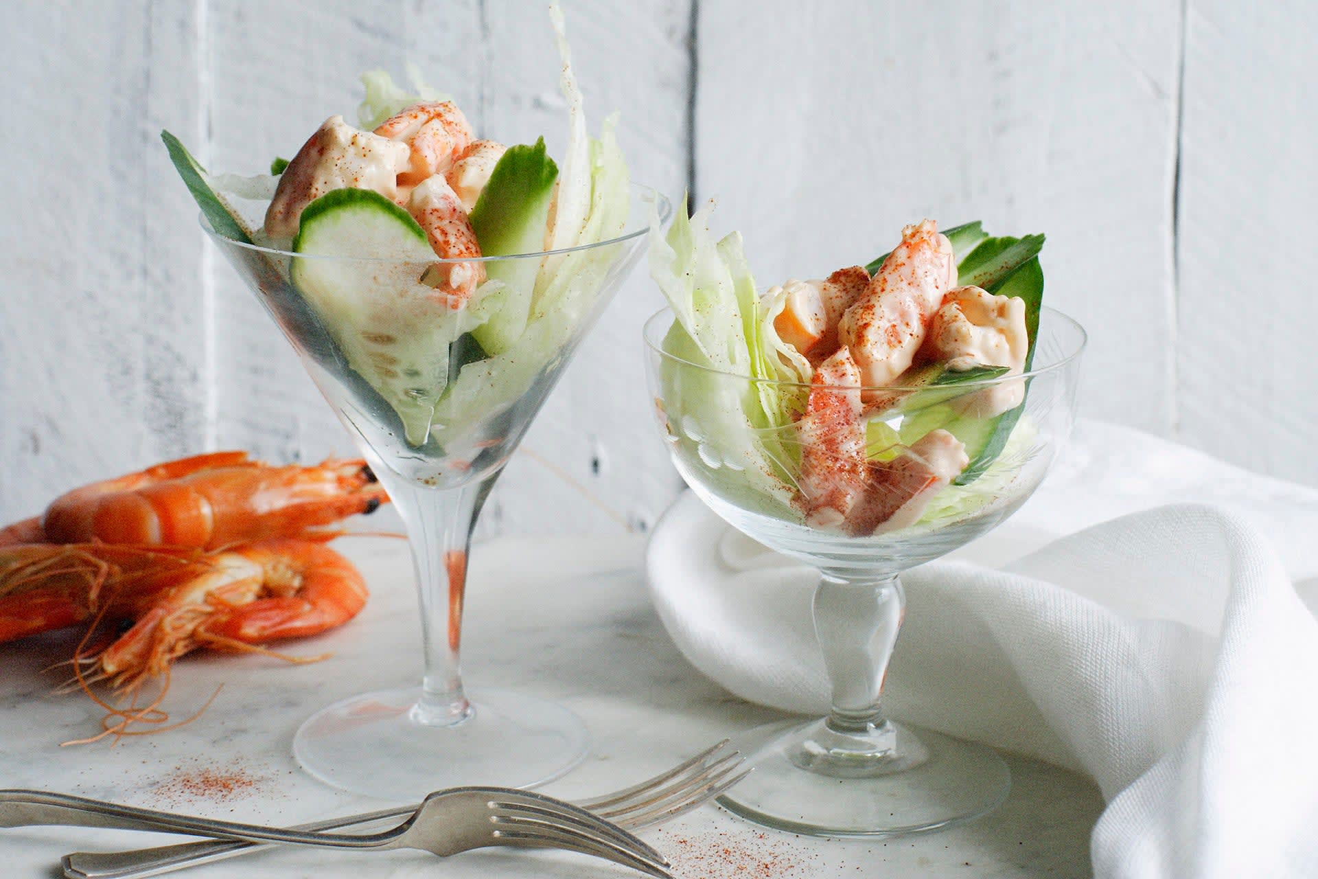 Shrimp Cocktail with Horseradish Panna Cotta and Spicy Tomato Syrup ...