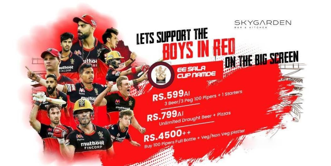 Biggest IPL Screening In The City!!! at Skygarden Bengaluru in ...