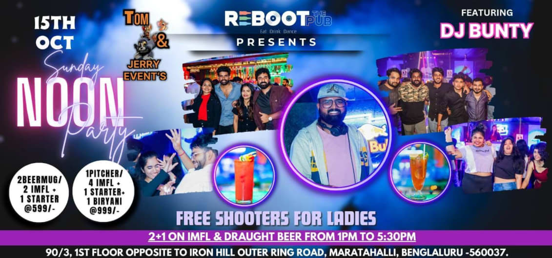 Sunday Noon Party at Reboot The Pub in Bangalore - HighApe