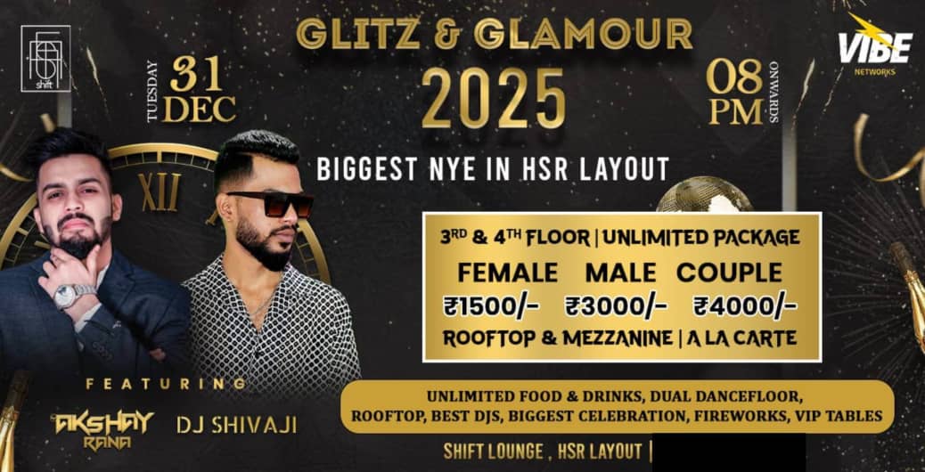 NYE 2025 | Shift HSR Lounge And Rooftop at Shift Lounge Bar & Kitchen ...
