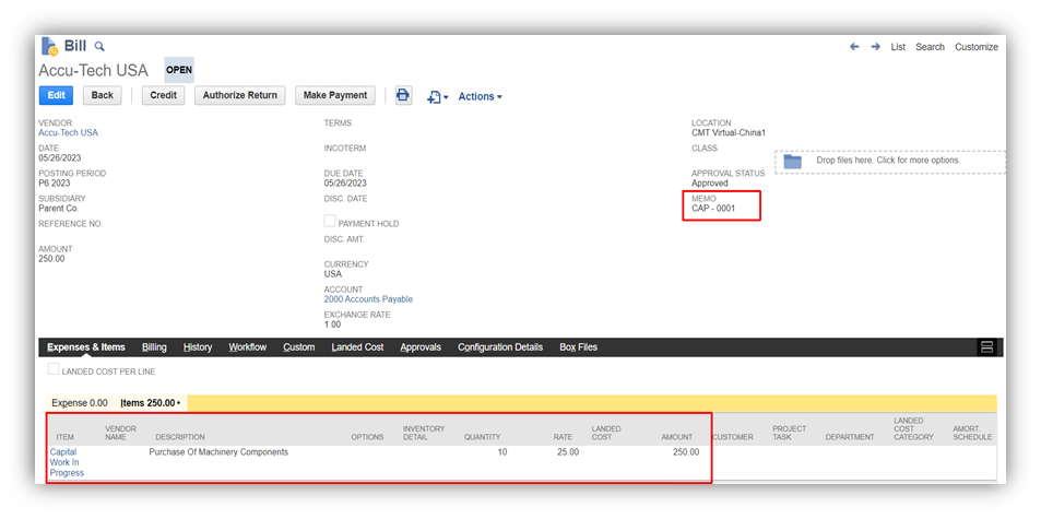 Handling of Capital Work In Progress in NetSuite | OdeBlog