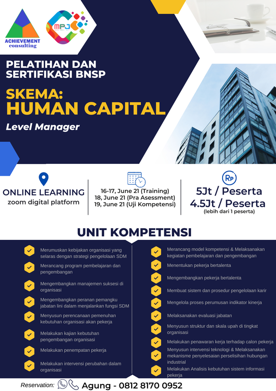 Training dan Sertifikasi BNSP : Human Capital Level Manager | PasarTrainer