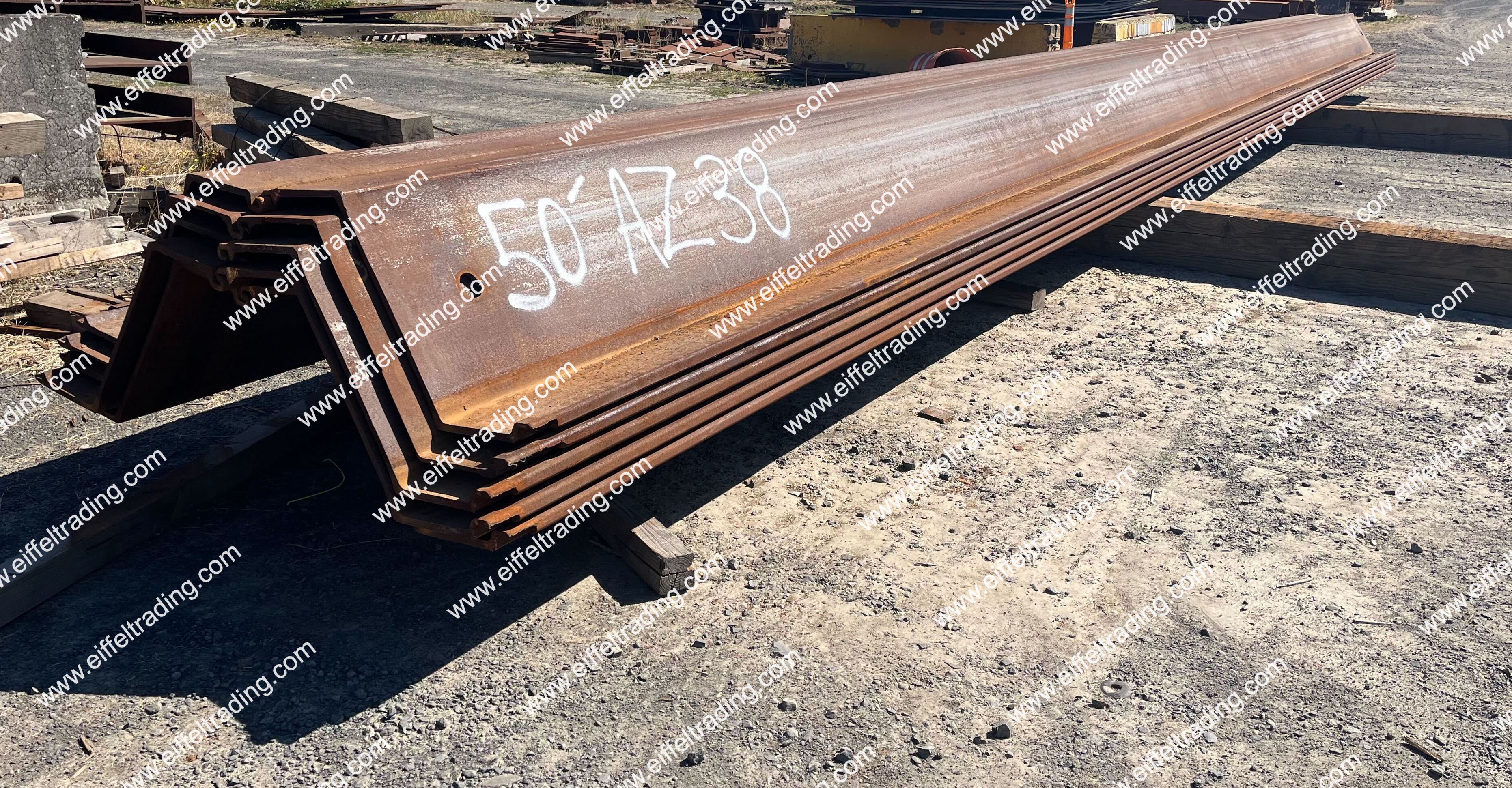 5 Pair of New/Surplus AZ-38 Sheet Pile at 50' | Eiffel Trading