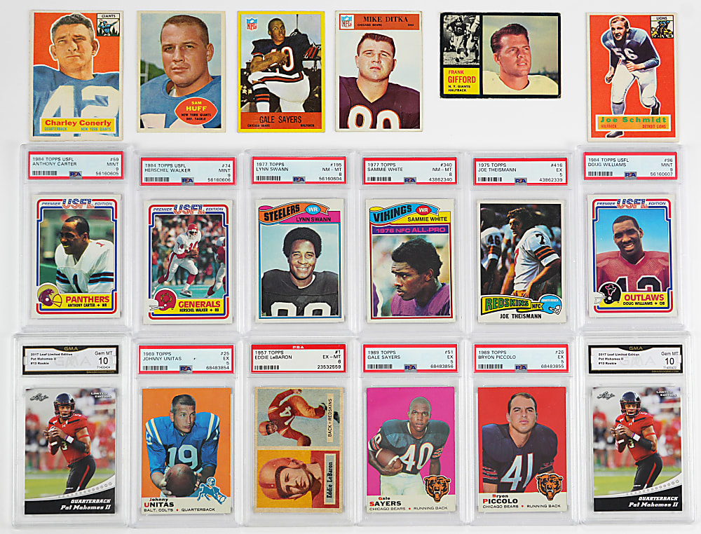 1948-2017 Eclectic Football Card Collection (100) with (40+) Hall of ...