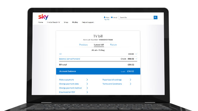 Sky Help: Viewing and understanding your Sky bills