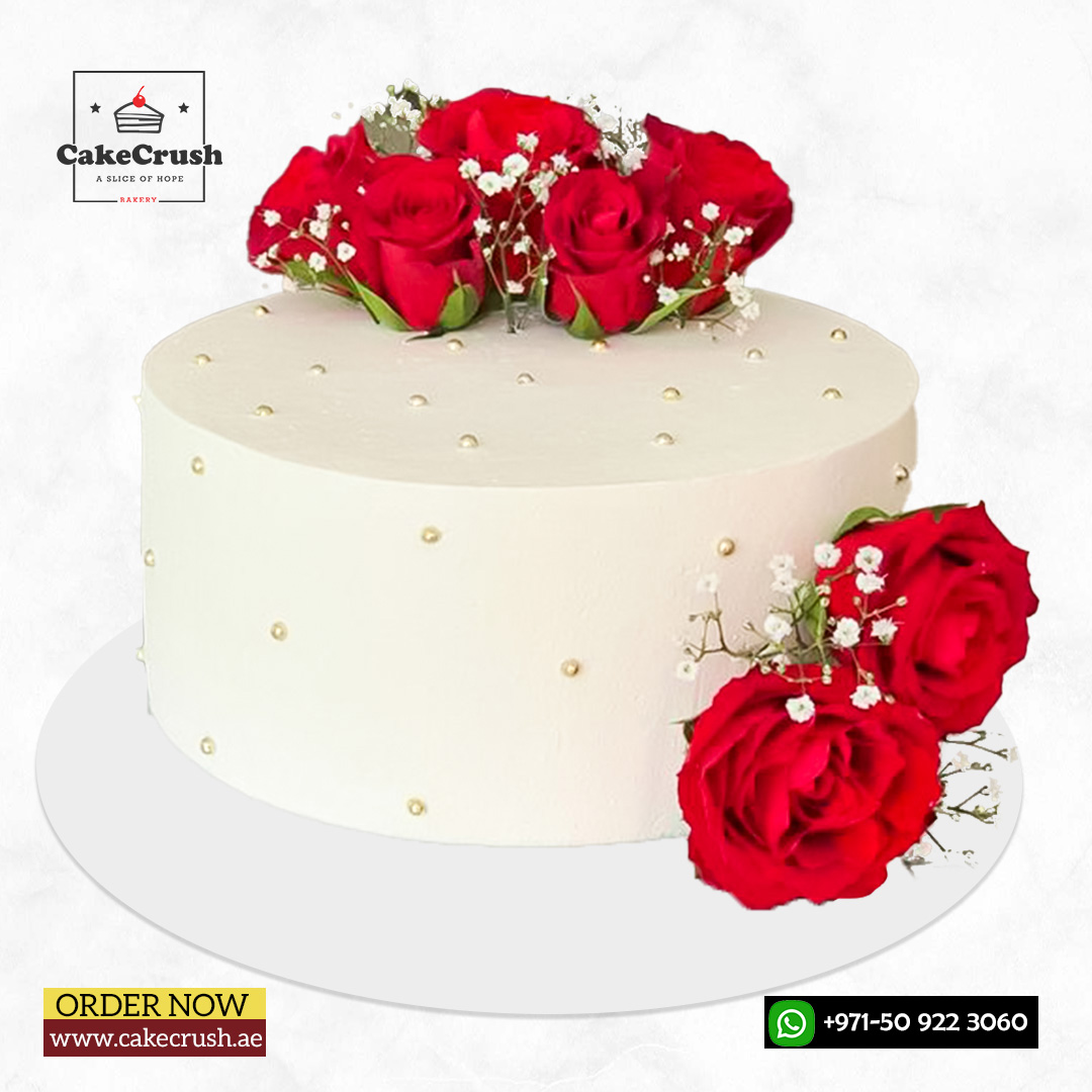 Red Rose Flower Cake | Valentine's Day Cake In Dubai