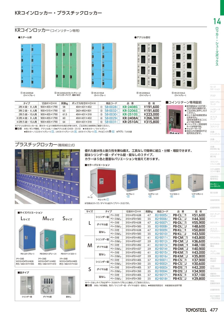 TOYOSTEEL トヨスチール・トヨセットカタログ【HUSTNET】 P476 P477