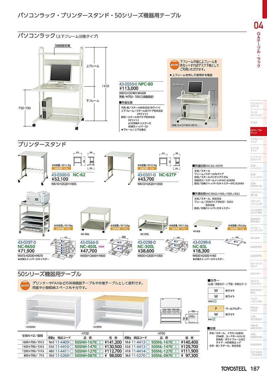TOYOSTEEL トヨスチール・トヨセットカタログ【HUSTNET】 P186 P187