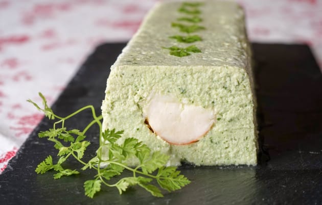 Terrine de queues de langouste sur farce mousseline de poisson pour les ...