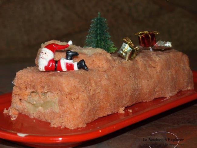 Bûche de noël rose aux pommes - Recette par La Machine à Explorer