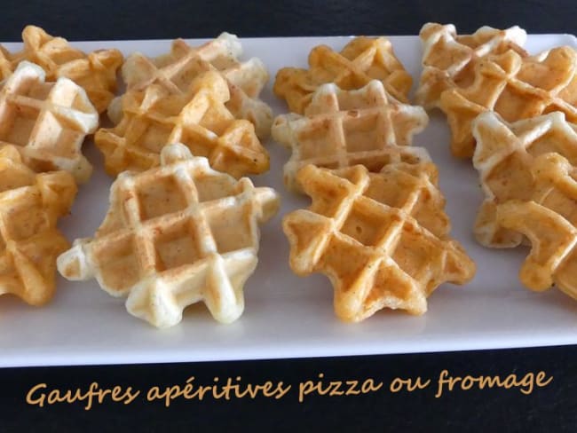 Mini-gaufres apéritives pizza ou fromage - Recette par Croquant ...