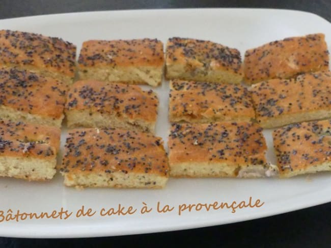 Bâtonnets de cake salé à la provençale - Recette par Croquant - Fondant ...