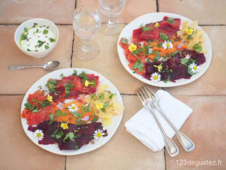 Salade betterave et fromage de chèvre frais au miel : recette Salade ...